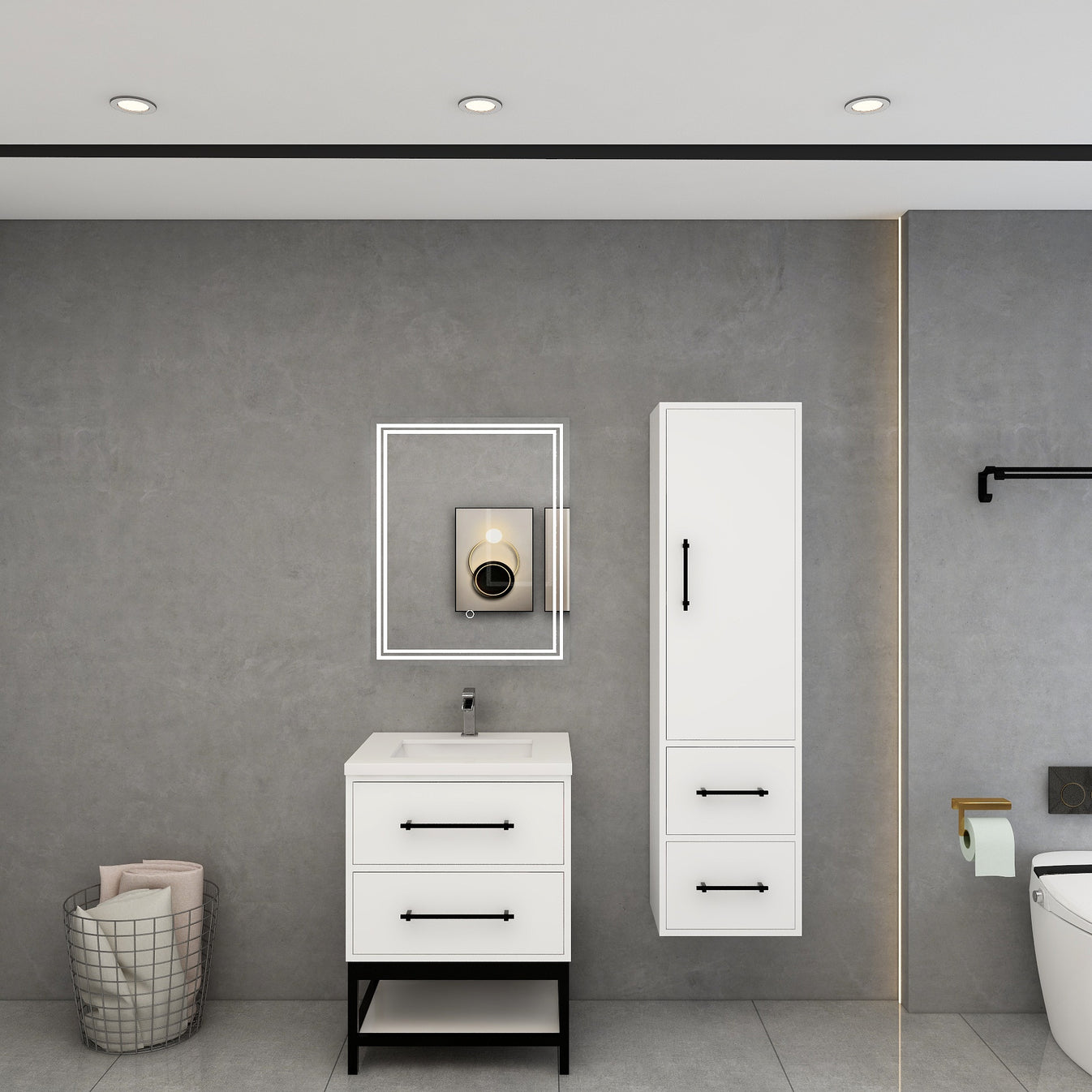 Victoria Open Shelf Bathroom Vanity with Reinforced Acrylic Sink ...