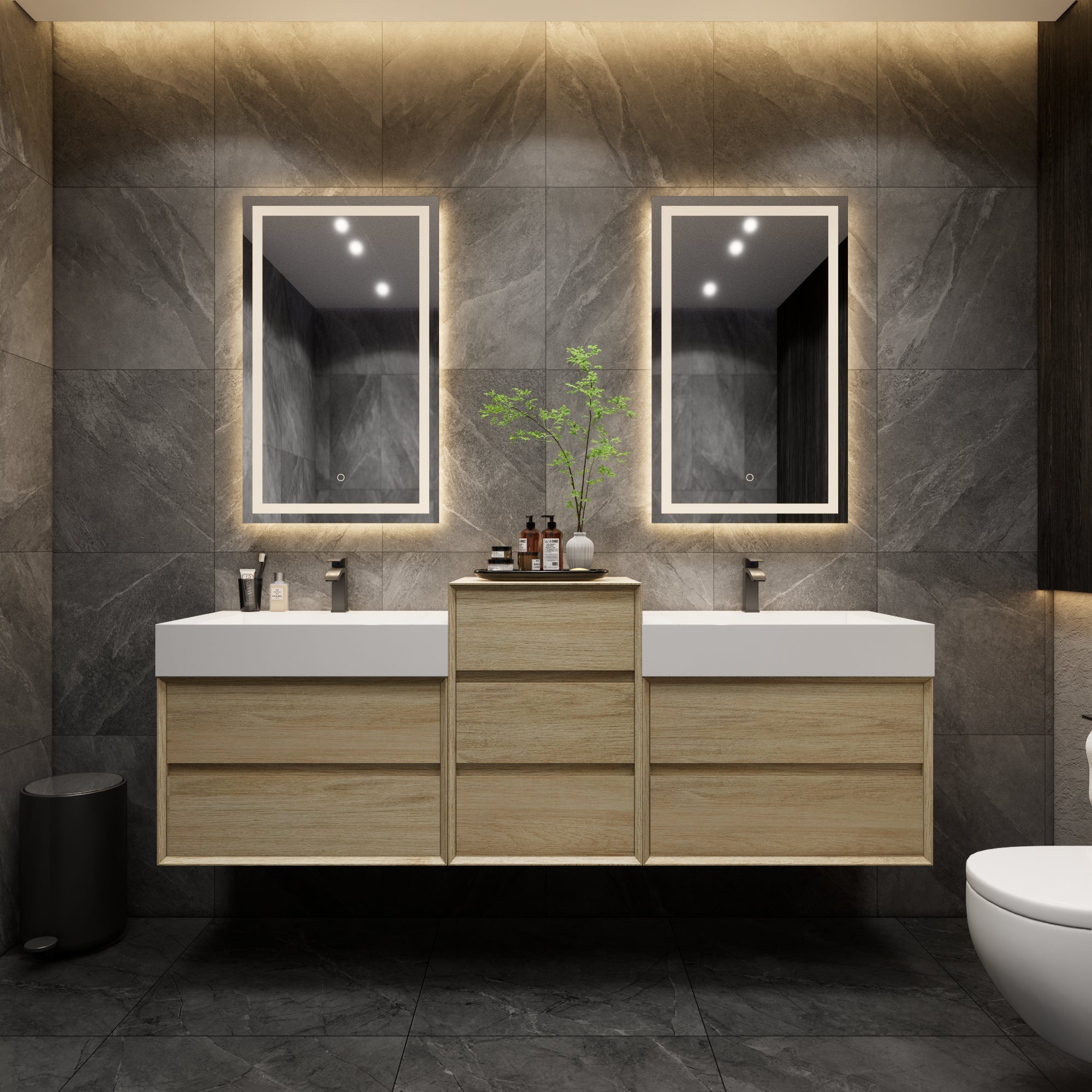 Max Wall Mounted Floating Bath Vanity with Sink | Coffee Wood – Better ...